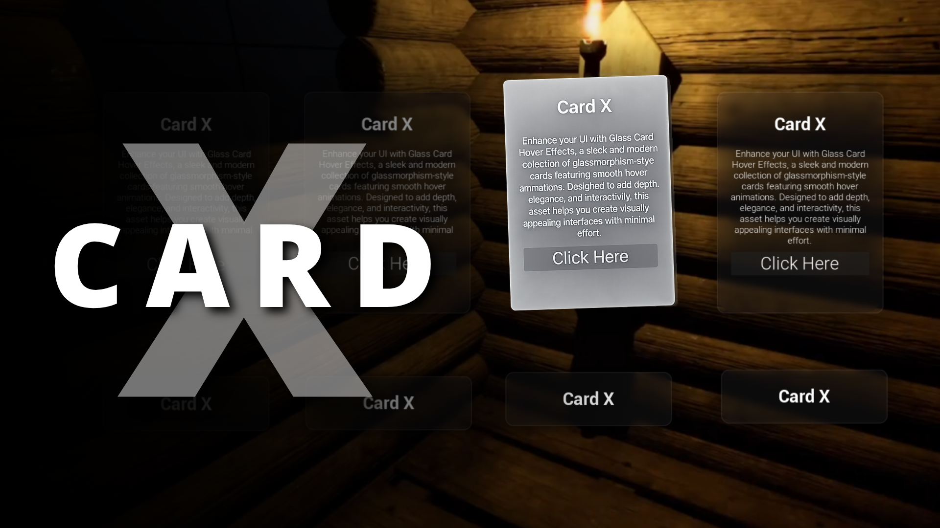 💎 Card X | Glass UI panel | Fab