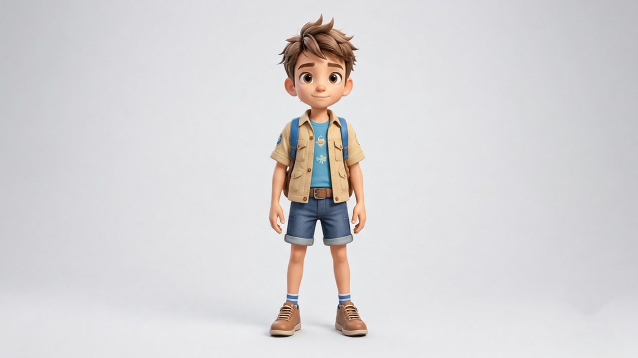 Stylized Explorer Boy Character – T-Pose | Game Ready 3D Model ...