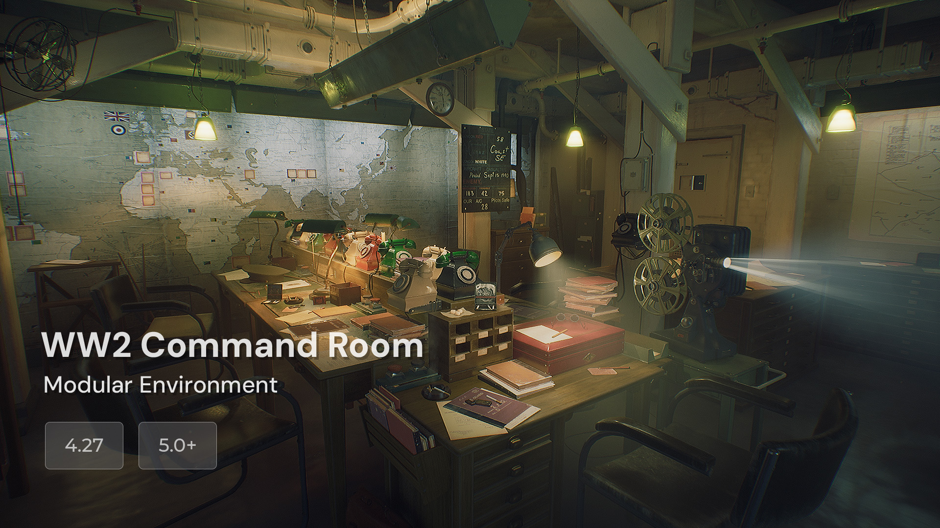 WW2 Command Room – Modular Military Interior Environment | Fab