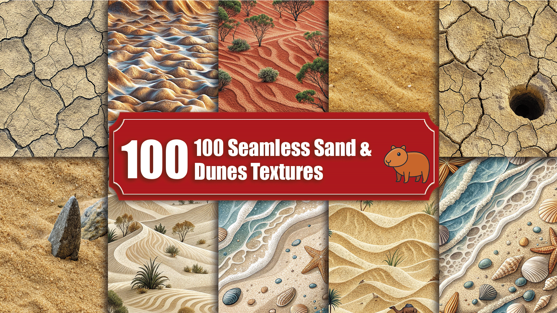 100 Seamless Sand & Dunes Textures – Stylized & Realistic Variants | Fab