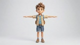 Stylized Explorer Boy Character – T-Pose | Game Ready 3D Model ...