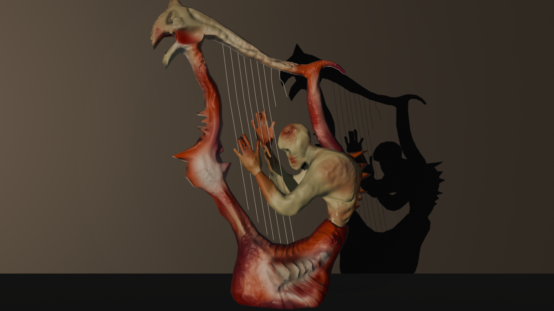 Low-poly Monster Harp | Fab