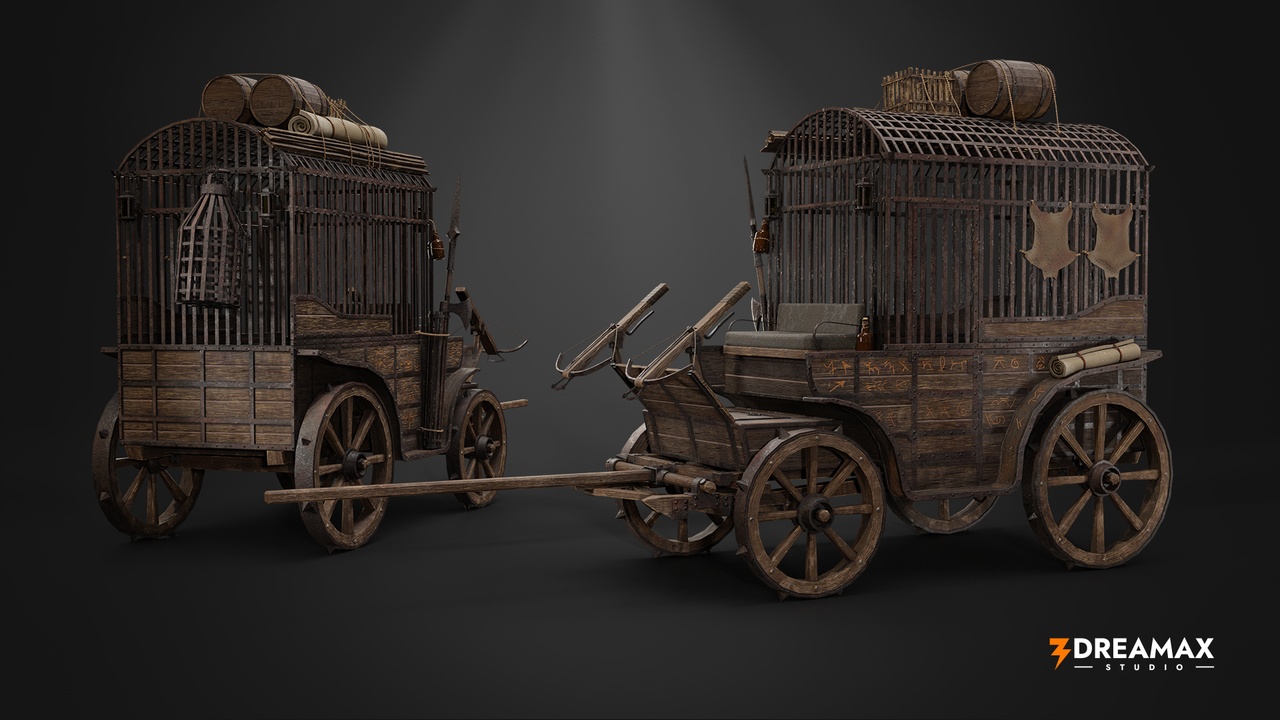 Witch Hunter Carriage – Dark Medieval Horse-Drawn Wagon | Fab