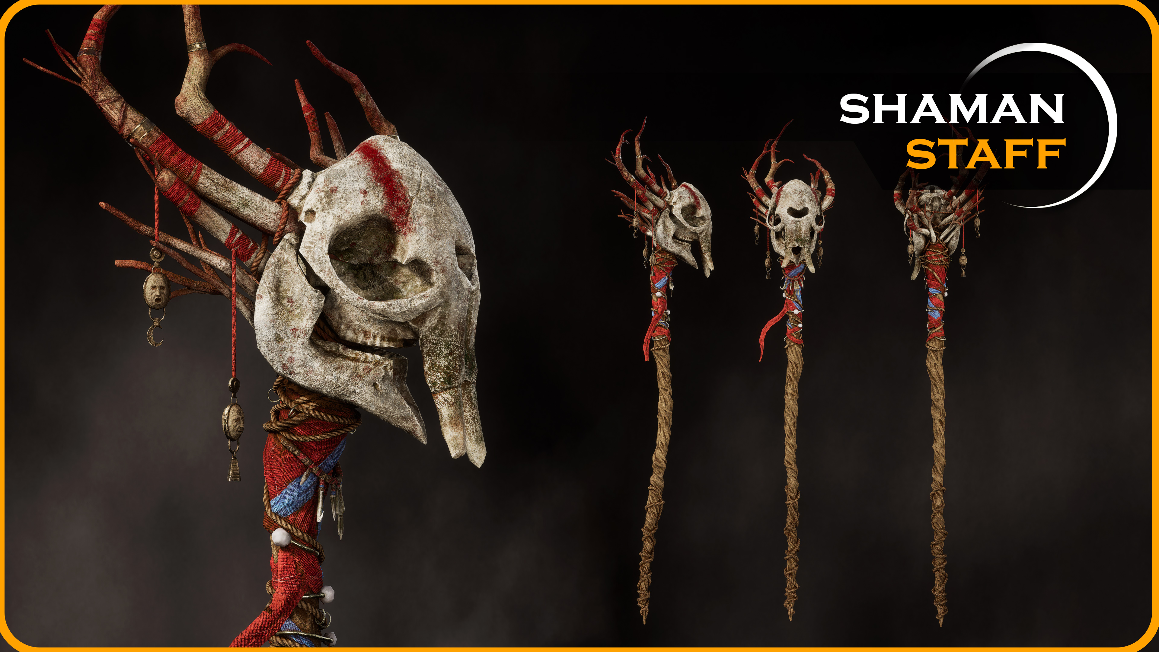 Shaman Staff - Dark Fantasy Magic staff | Fab