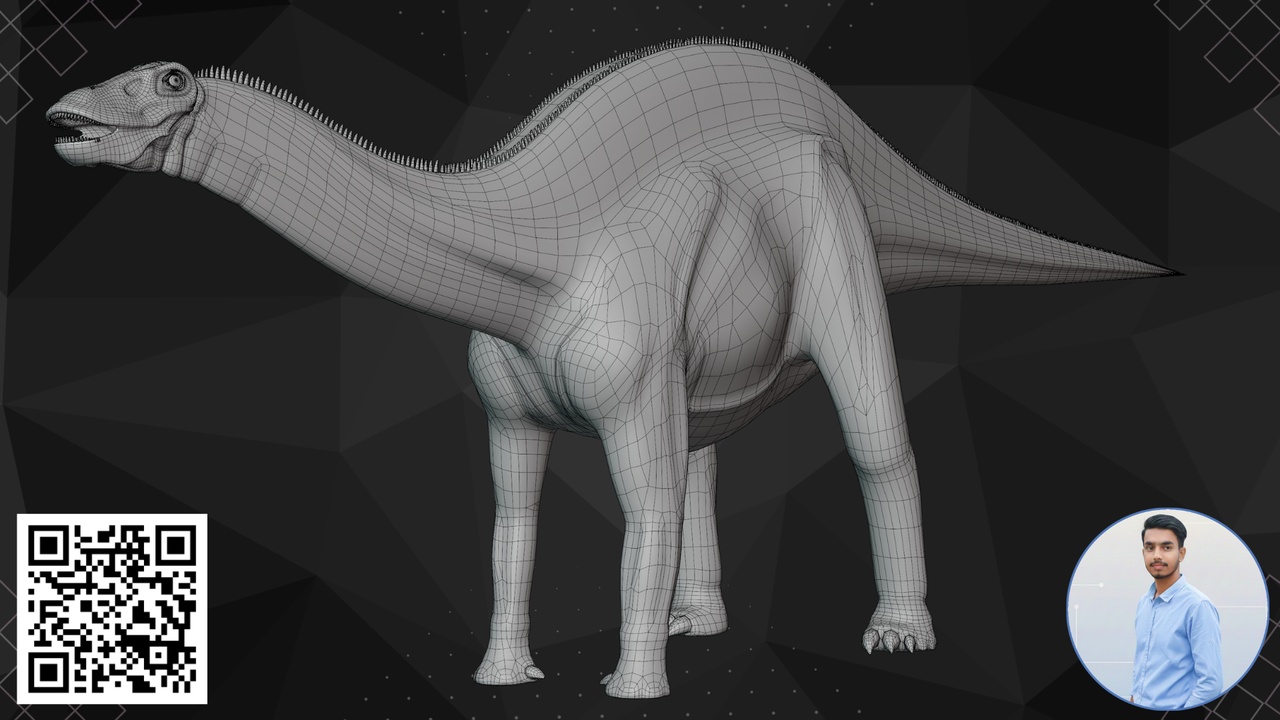 Realistic Sauropod Dinosaur 3D Model – High Quality Prehistoric ...