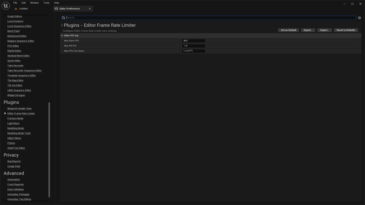 Editor Frame Rate Limiter | Fab
