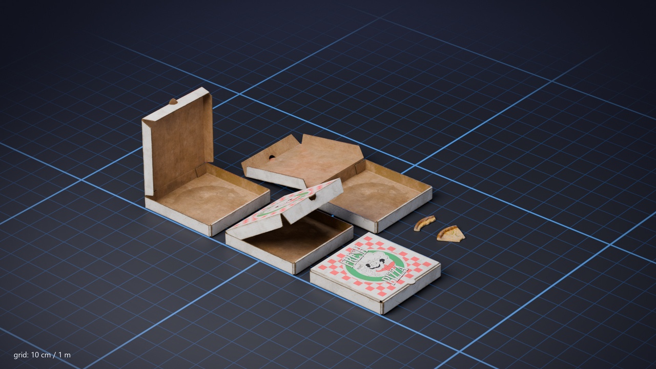 Pizza Boxes | Food | Game Ready | PBR | Fab