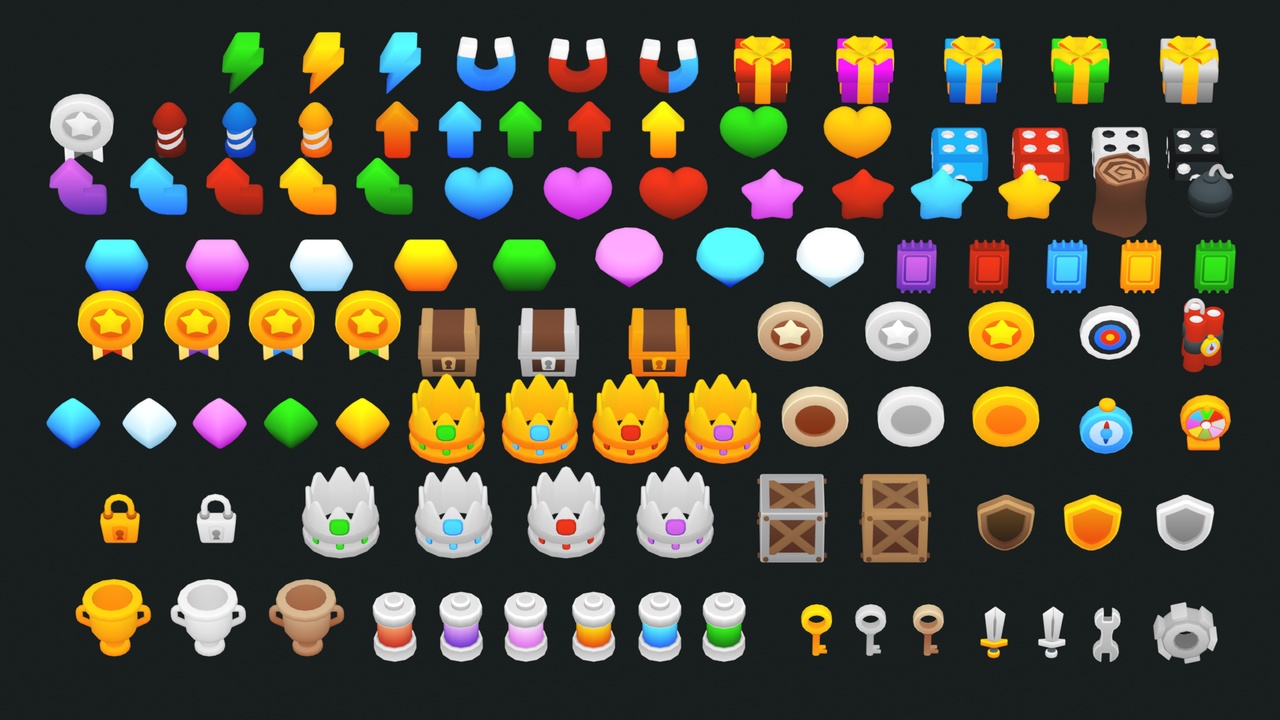 Low Poly 3D UI Pack - 3D Game Kit | Fab