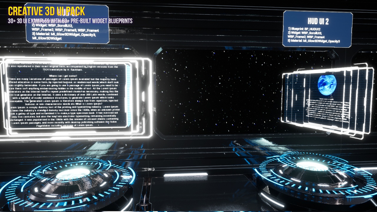 Interactive and Customizable 3D UI Pack