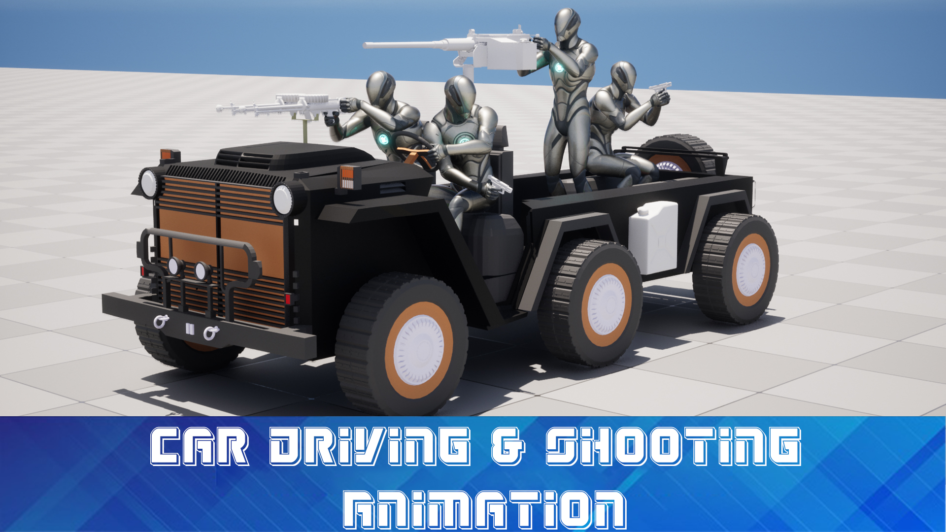 Car Driving & Shooting Animation | Fab