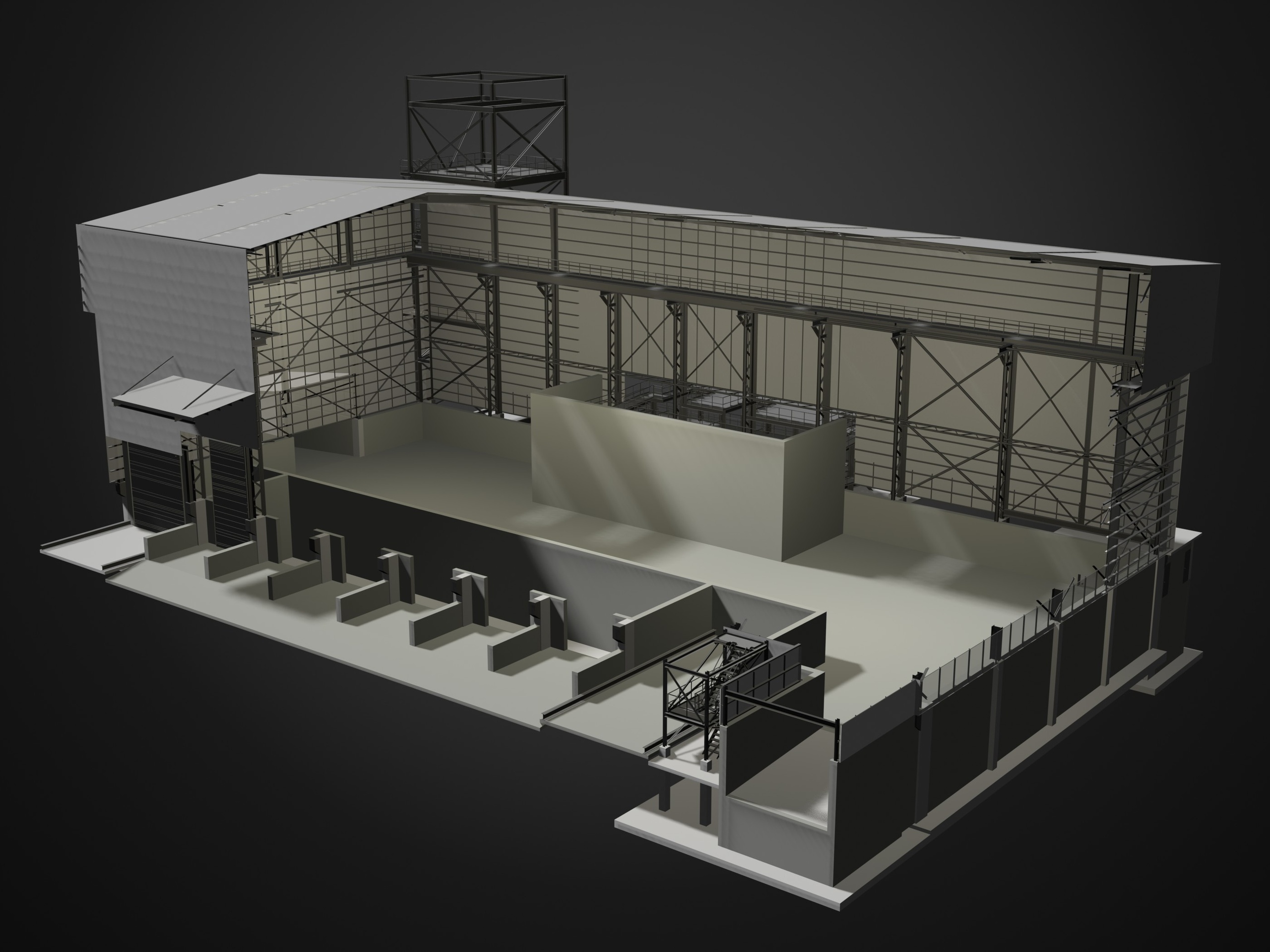 Industrial building in cutaway section 25i32 | Fab