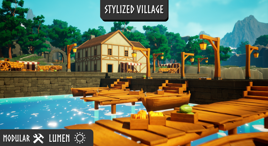 Stylized Village (Village, Stylized Village, Stylized Town, Medieval ...