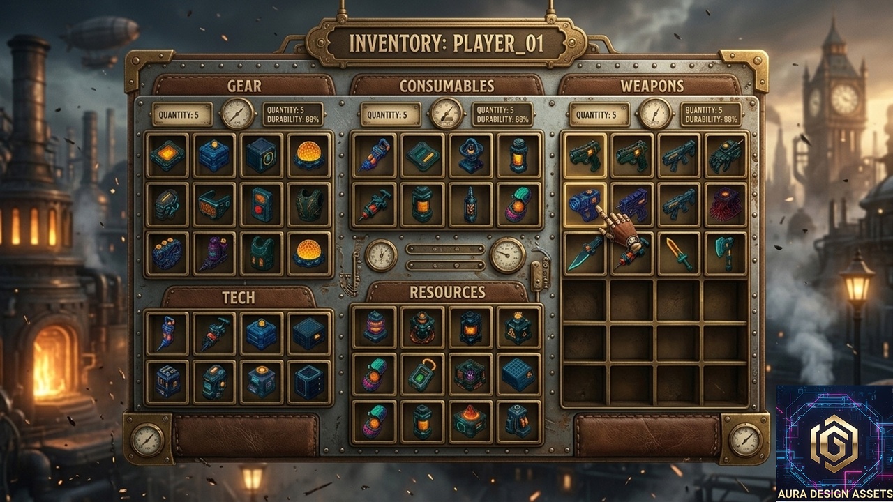 Cyberpunk Inventory & HUD Icons — Violet Core Vol. 2 | Fab