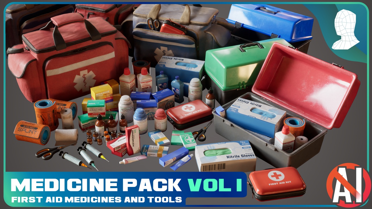 Medicine Pack - Vol 1 - PBR Game Ready | Fab