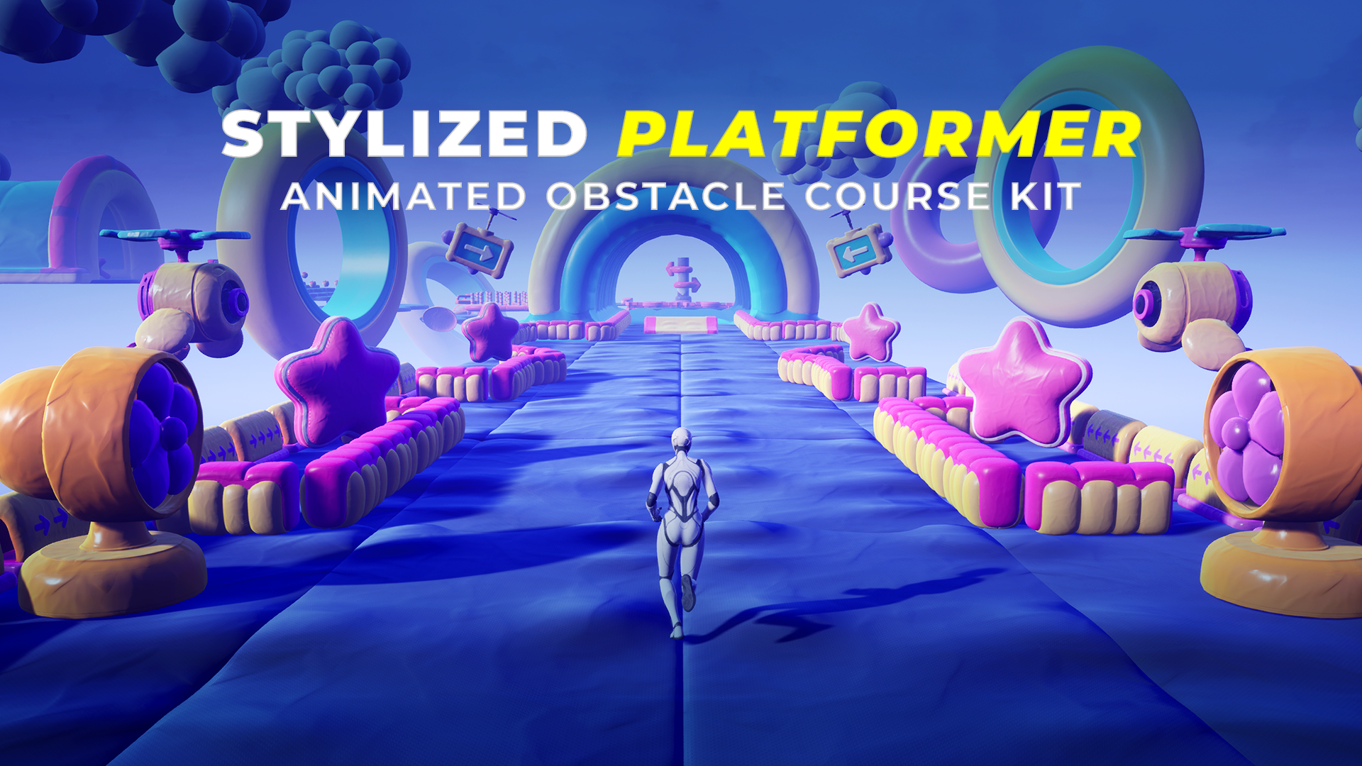 Stylized Platformer – Animated Obstacle Course Kit | Fab