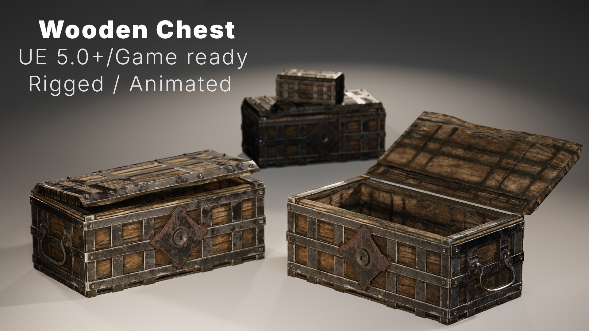 Chest: Wooden Rigged Animated | Fab