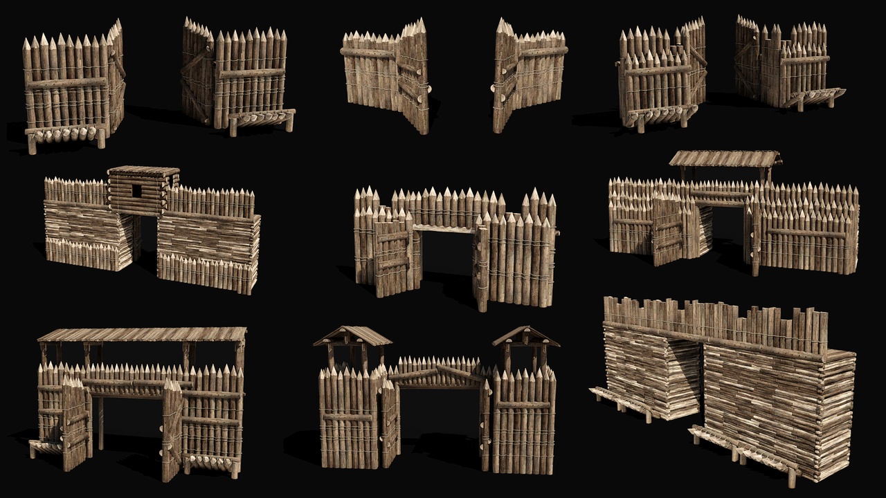 Wooden Fortress Palisade Gates and Doors | Fab