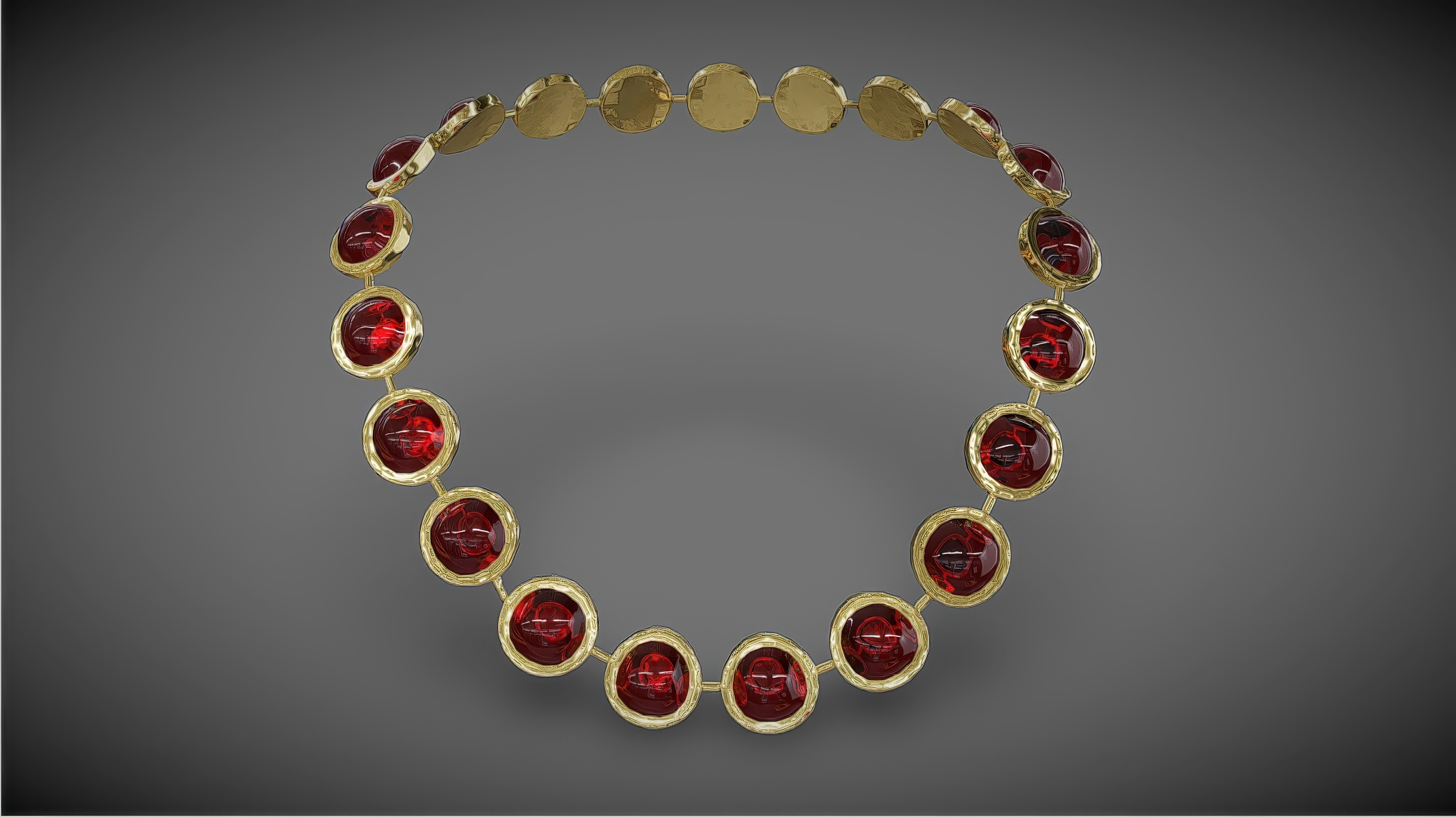 Female Royal Fantasy Noble Medieval Gold Ruby Cabochon Necklace | Fab