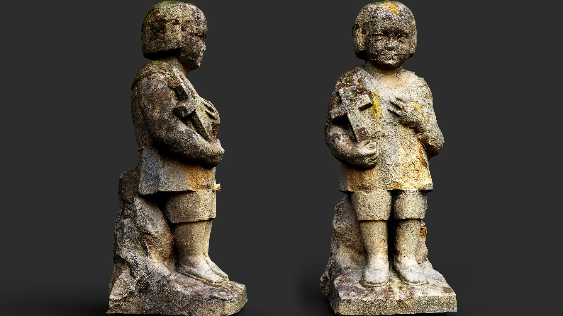 ancient ruins mossy stone cupid angel pt4 PBR photogrammetry | Fab