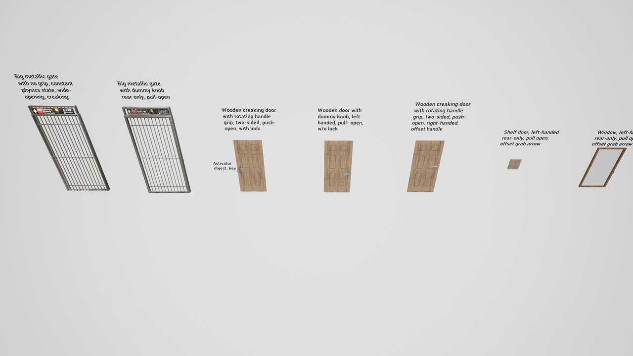 Realistic VR Doors: Physics-based & Parameterised