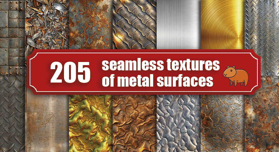 205 seamless textures of metal surfaces | Fab