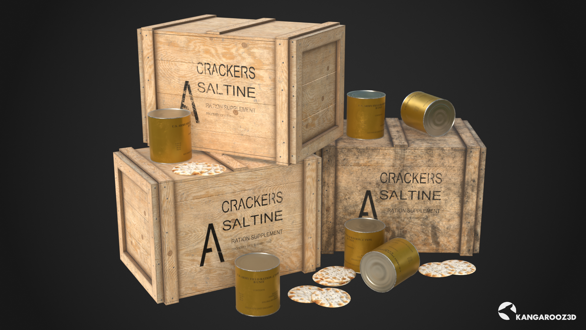 Wooden Crate Crackers + Tin Can + Biscuit | Fab