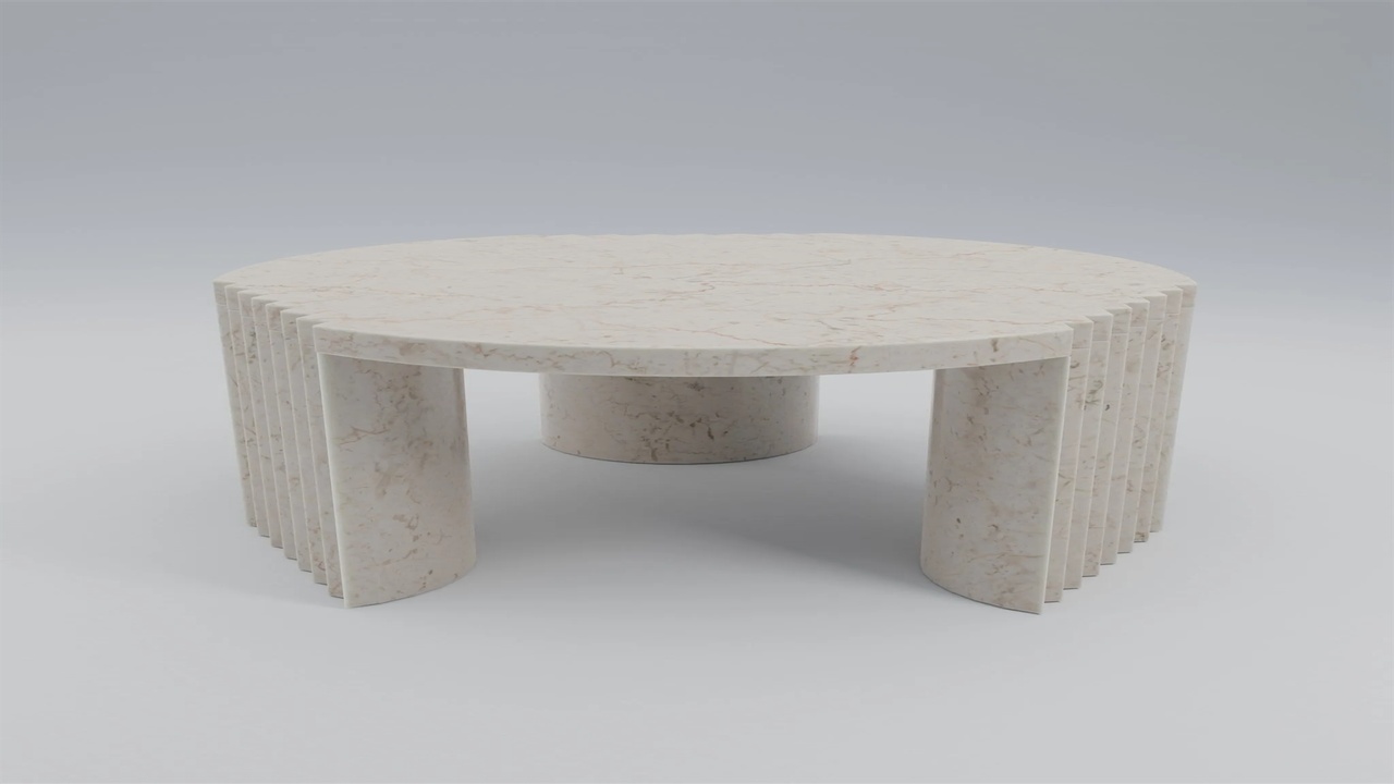 Coffee Table In Marble Lowpoly | Fab