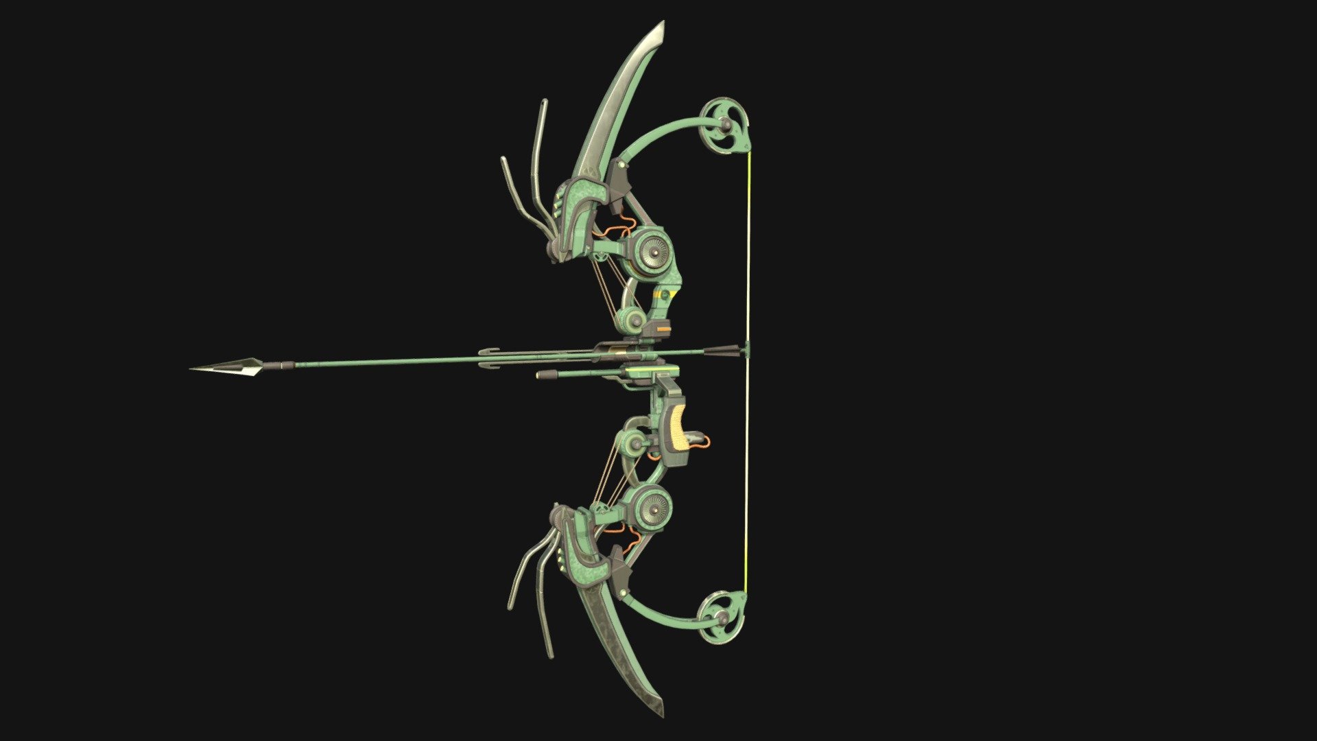 Green Sci-Fi Compound Bow | Fab