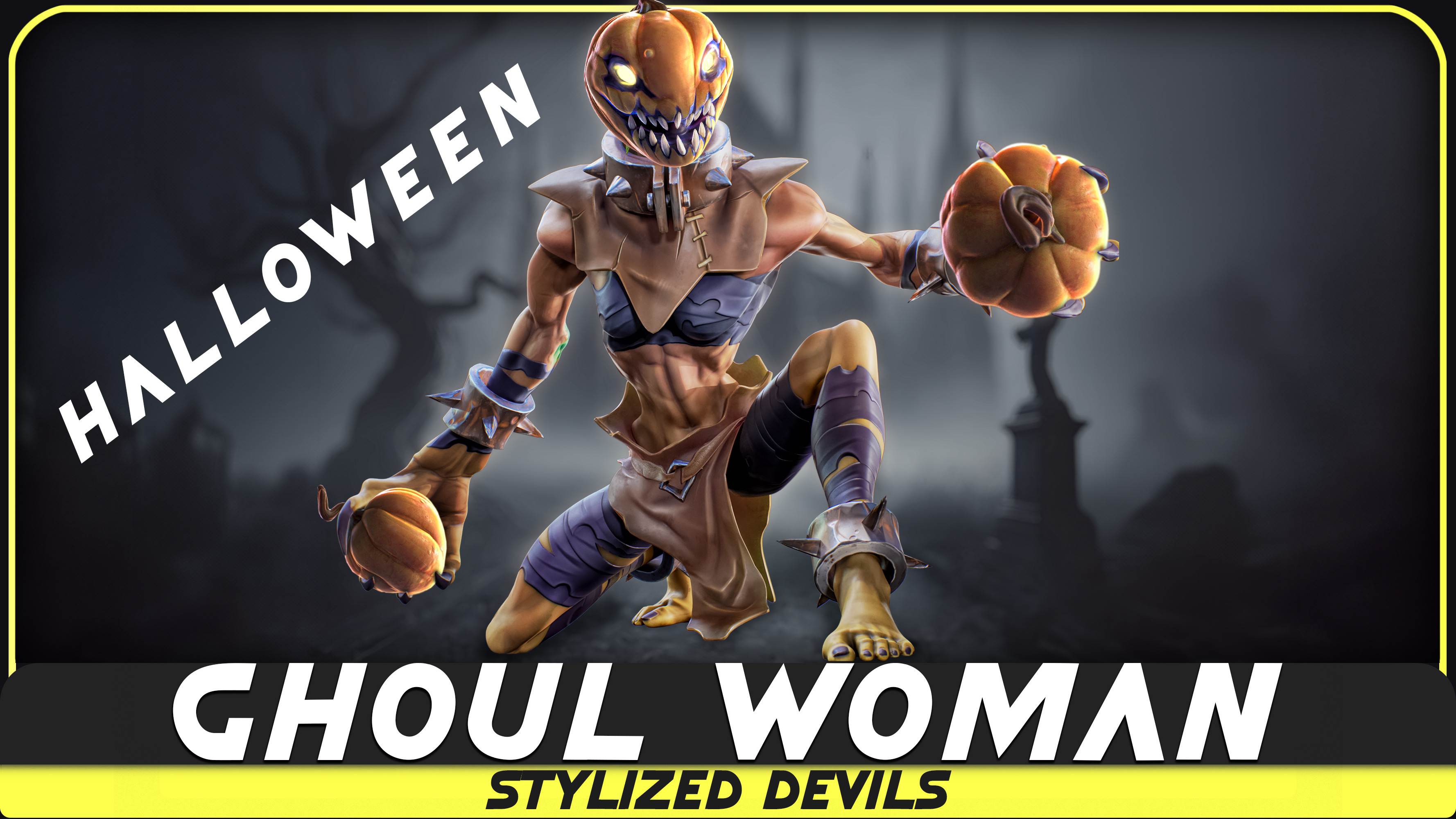 Stylized Ghoul Woman - Stylized Devil Halloween - Fantasy Model Enemy ...