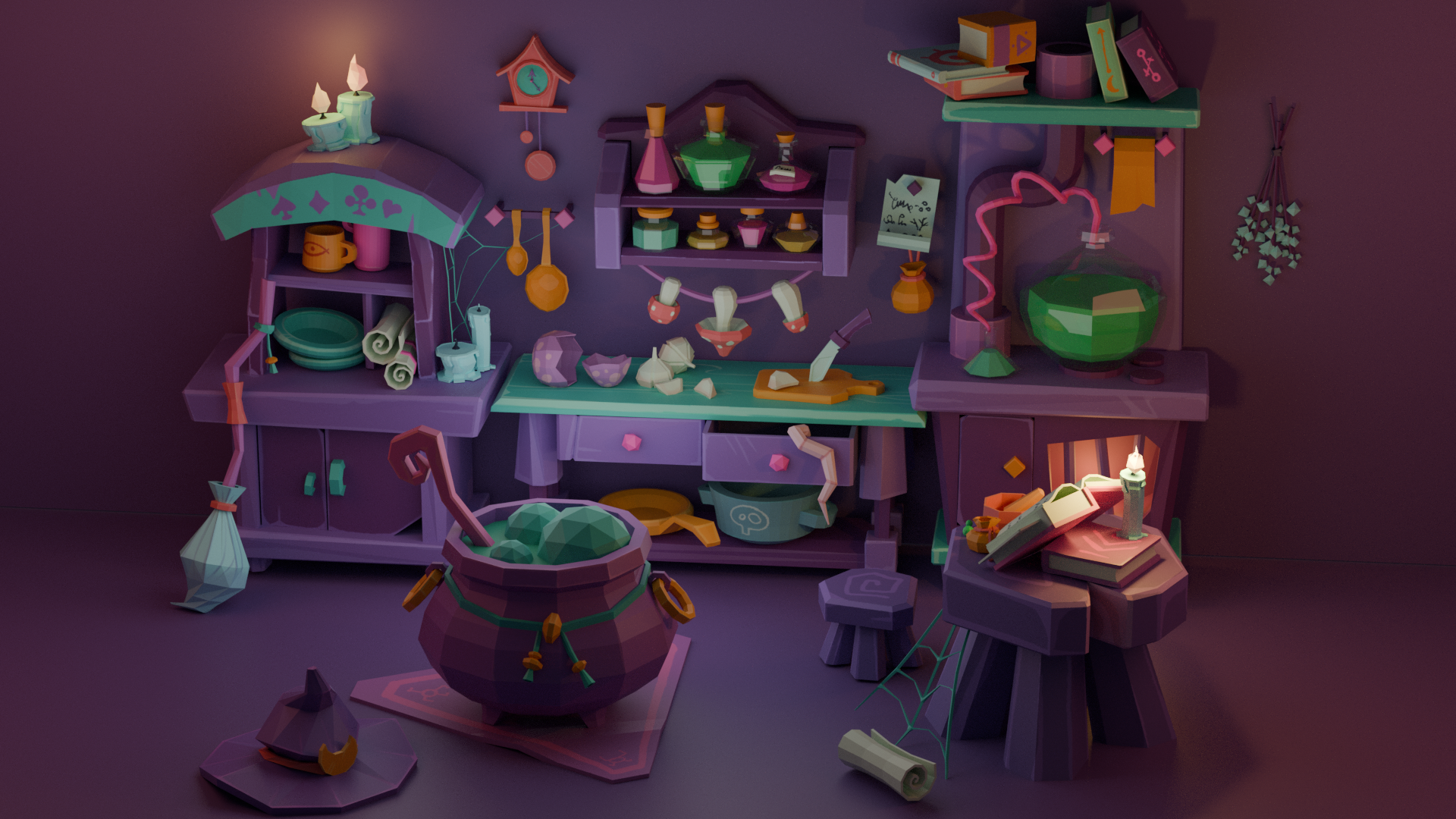 Witch's Kitchen - Hand-Painted 3D Props Pack | Fab