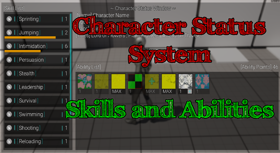 Character Status - Skills and Abilities System | Fab
