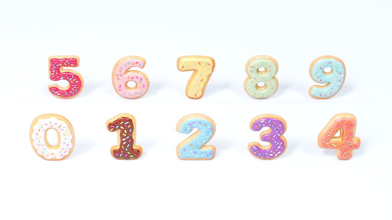 Colorful number-shaped frosted cookie biscuit | Fab