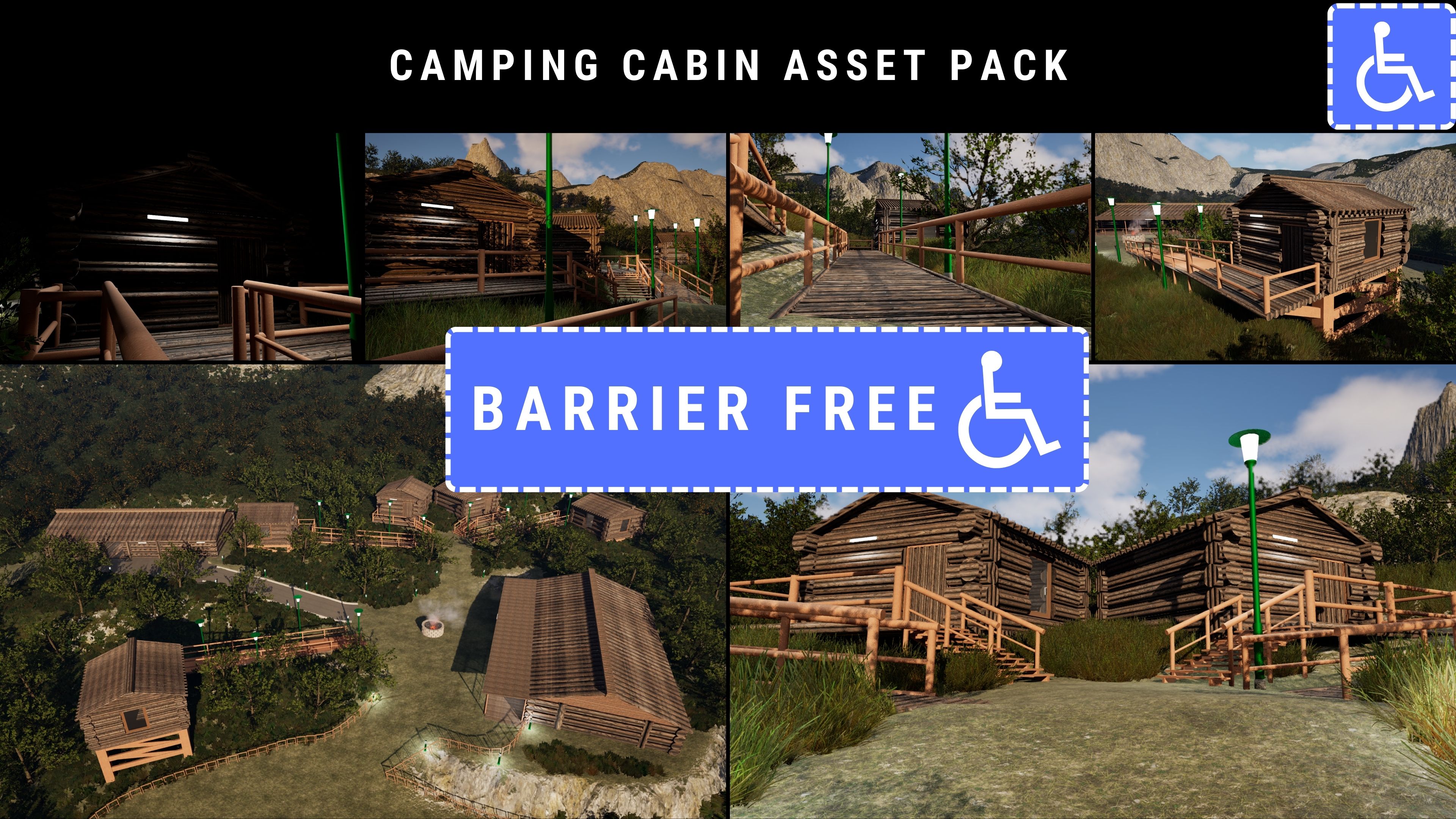 Camping Cabin Barrier-Free Asset Pack | Barrier Free | Fab