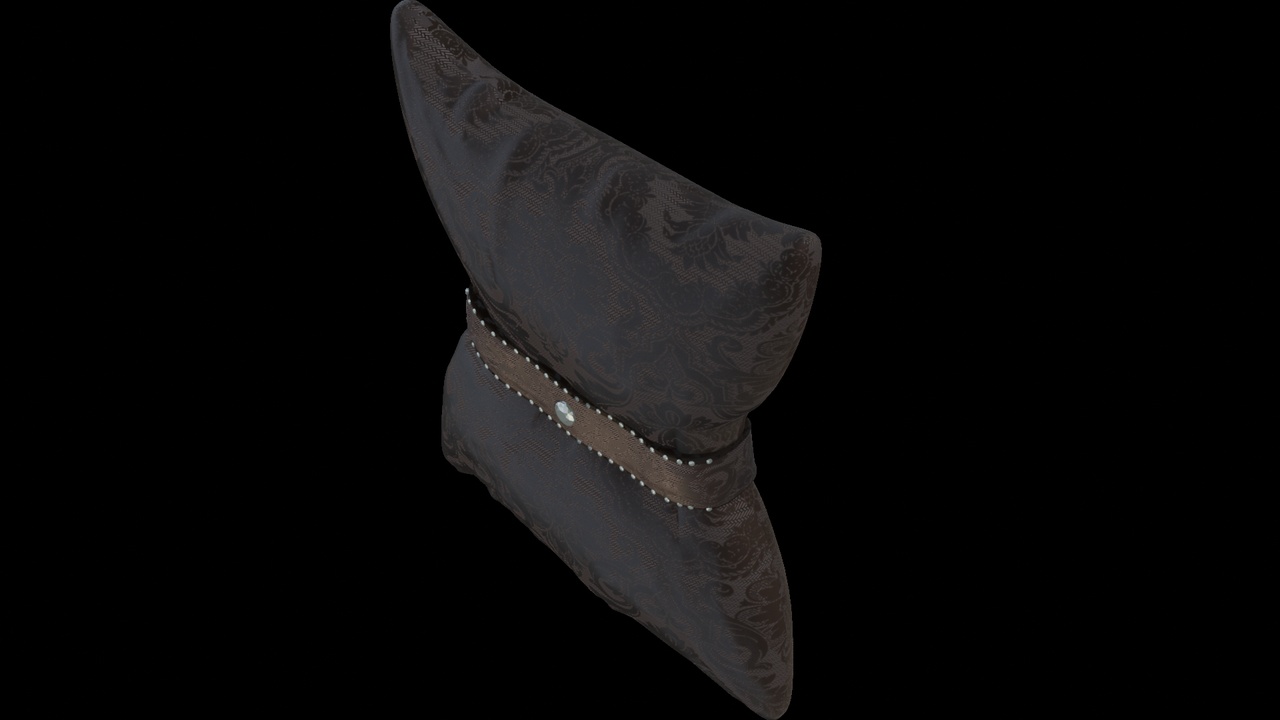 Dark Brown Paisley Pillow with Studs | Fab