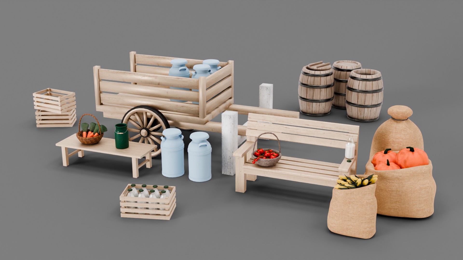 Stylized Cartoon Farm Props Pack | Fab
