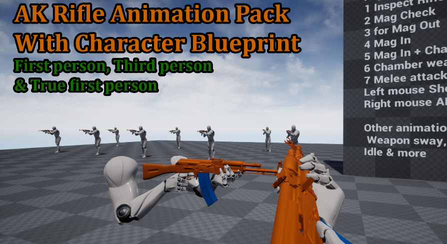 AK Rifle Character Animation Pack First & Third Person