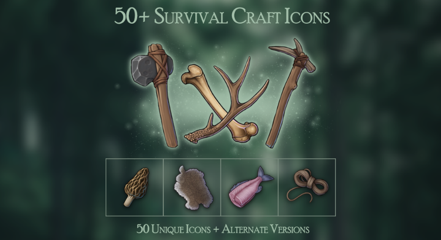 50+ Survival Craft Icons | Fab