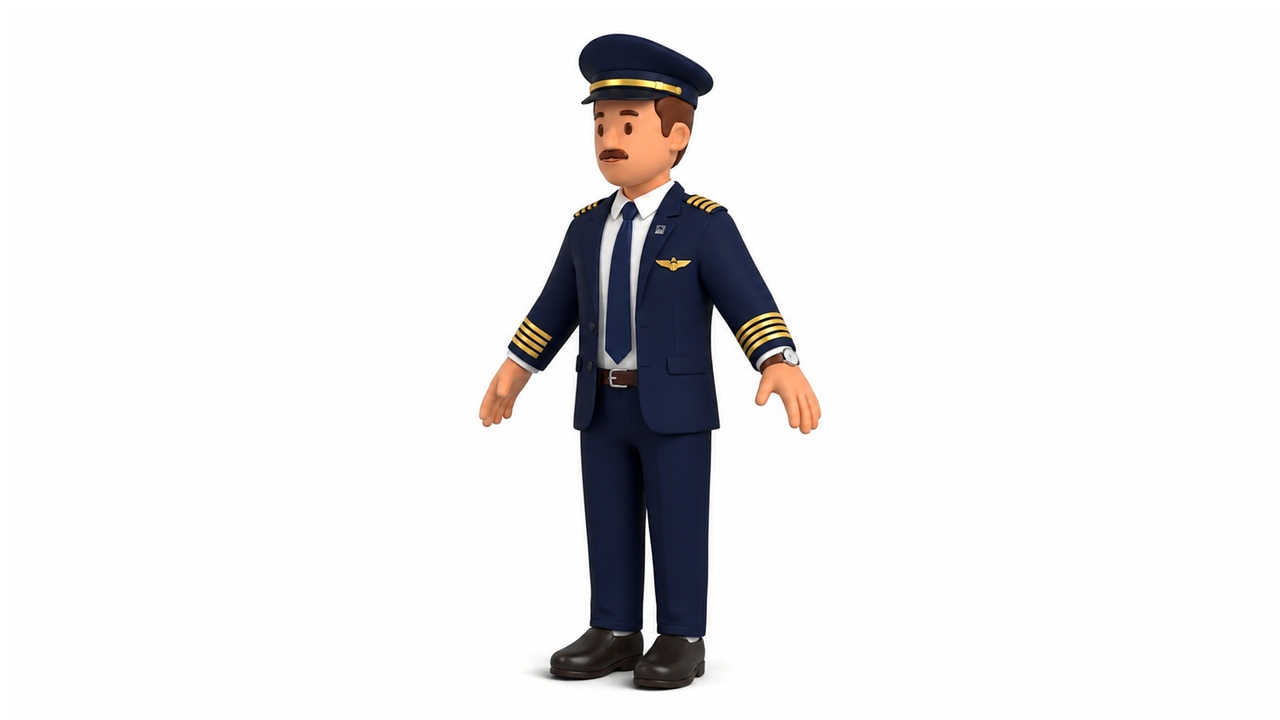 Stylized Cartoon Pilot Male Character - Rigged and Animated | Fab