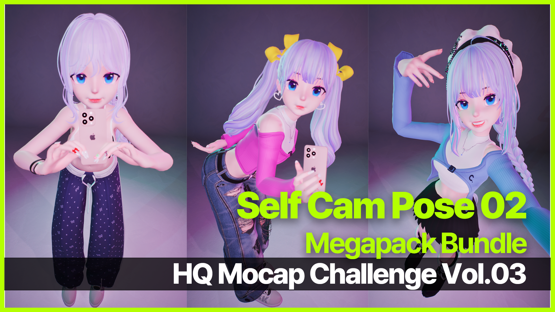 " Selfie Pose Bundle 02 " - HQ Mocap Challenge Series Vol.3 | Fab