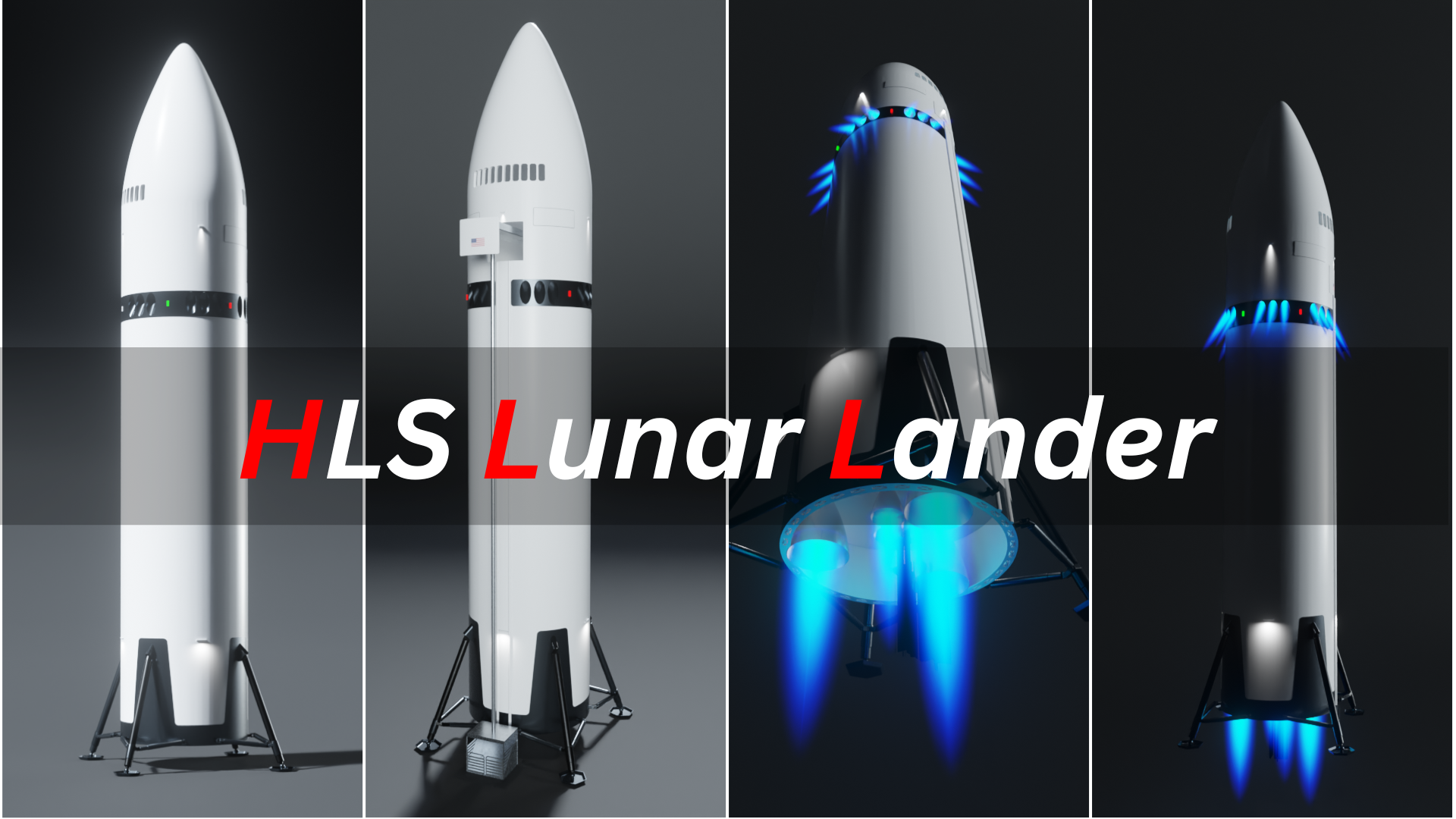 Futuristic Lunar Lander - Human Landing System - HLS Style - Modular ...