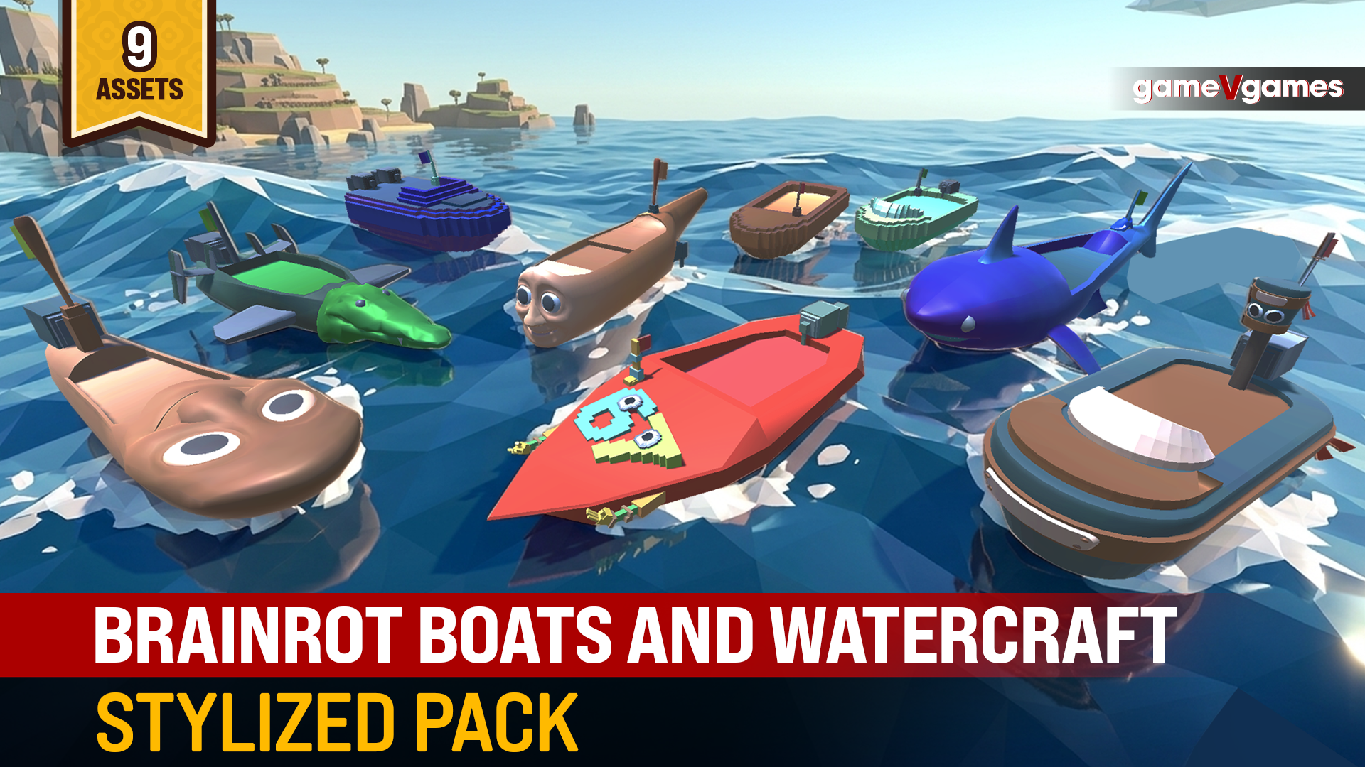 Stylized Brainrot Boats & Watercraft Pack | Fab