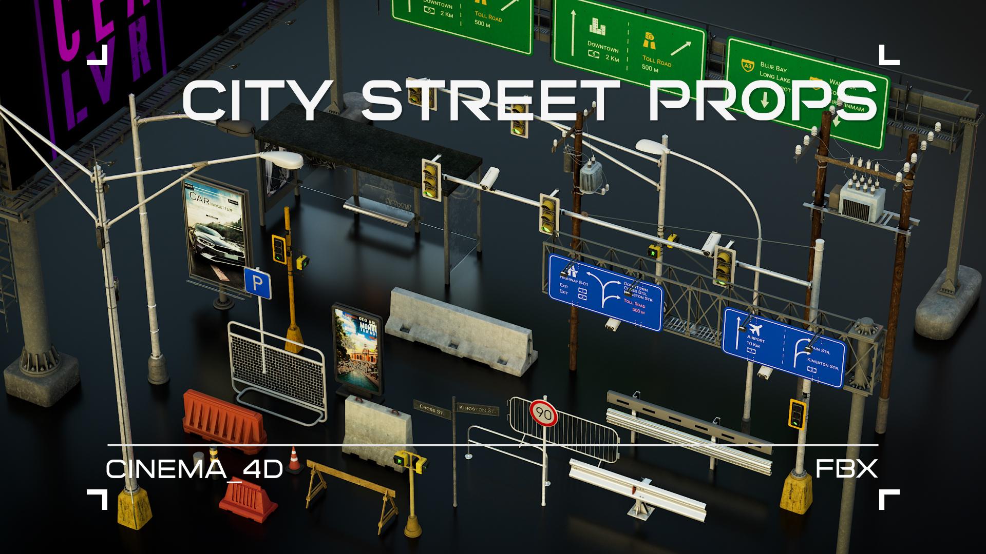 City Street Props [CInema4D/FBX] | Fab