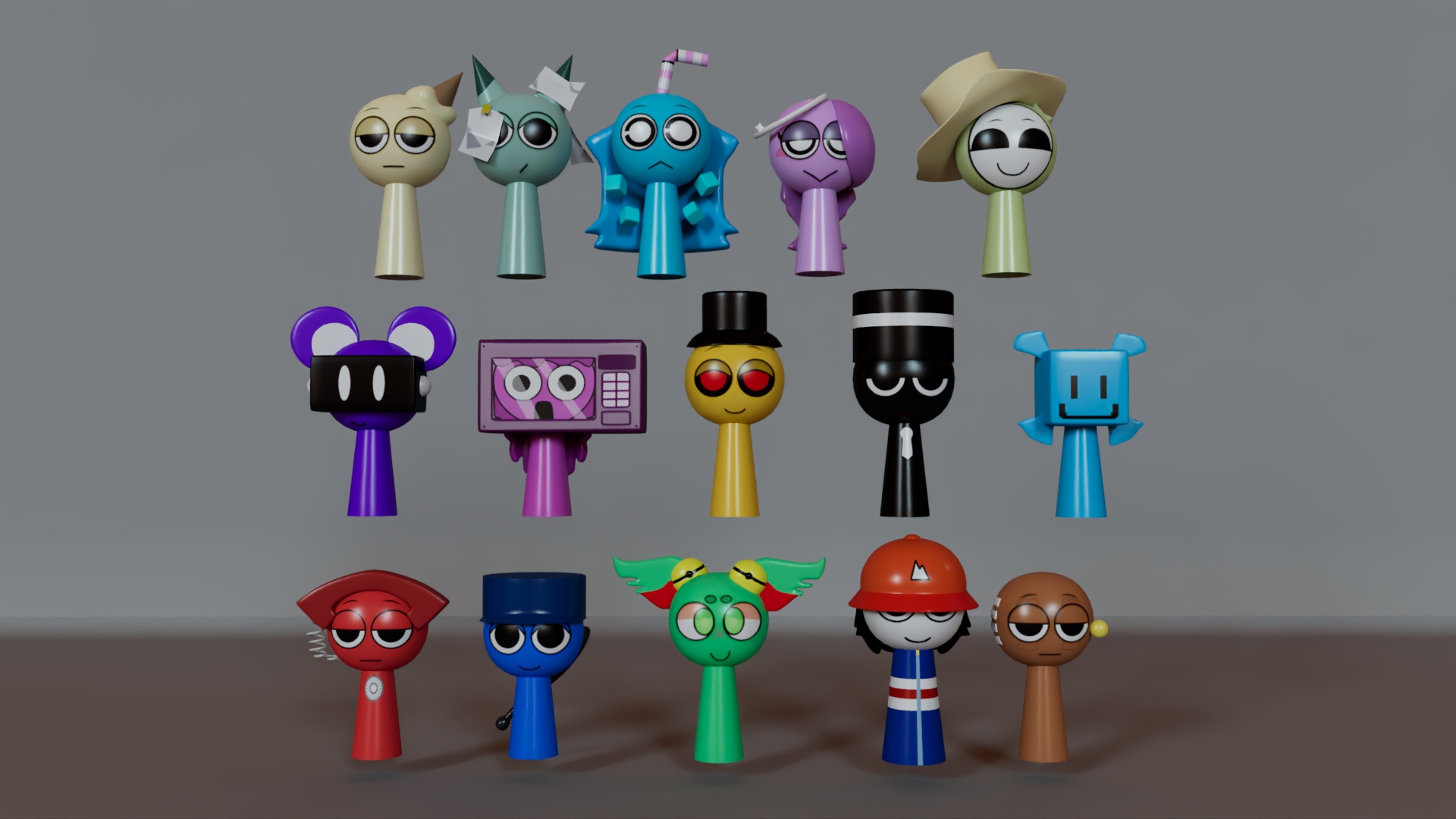 Sprunki oc (real) 15 Character Main Characters with Bonus Characters | Fab