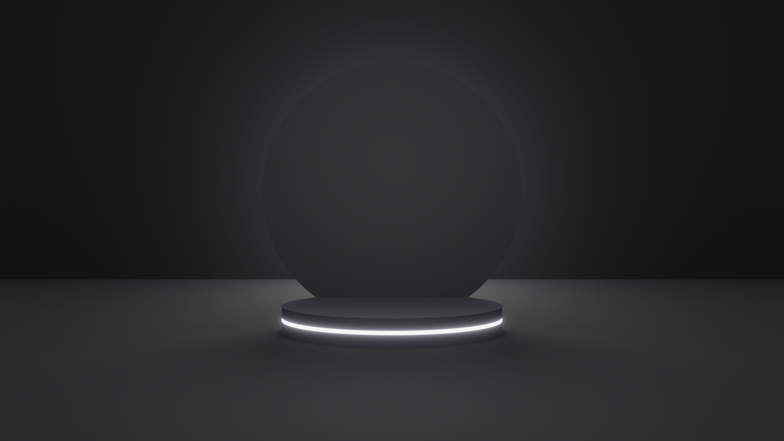 Minimalist Black Circular LED Podium Stage | Fab