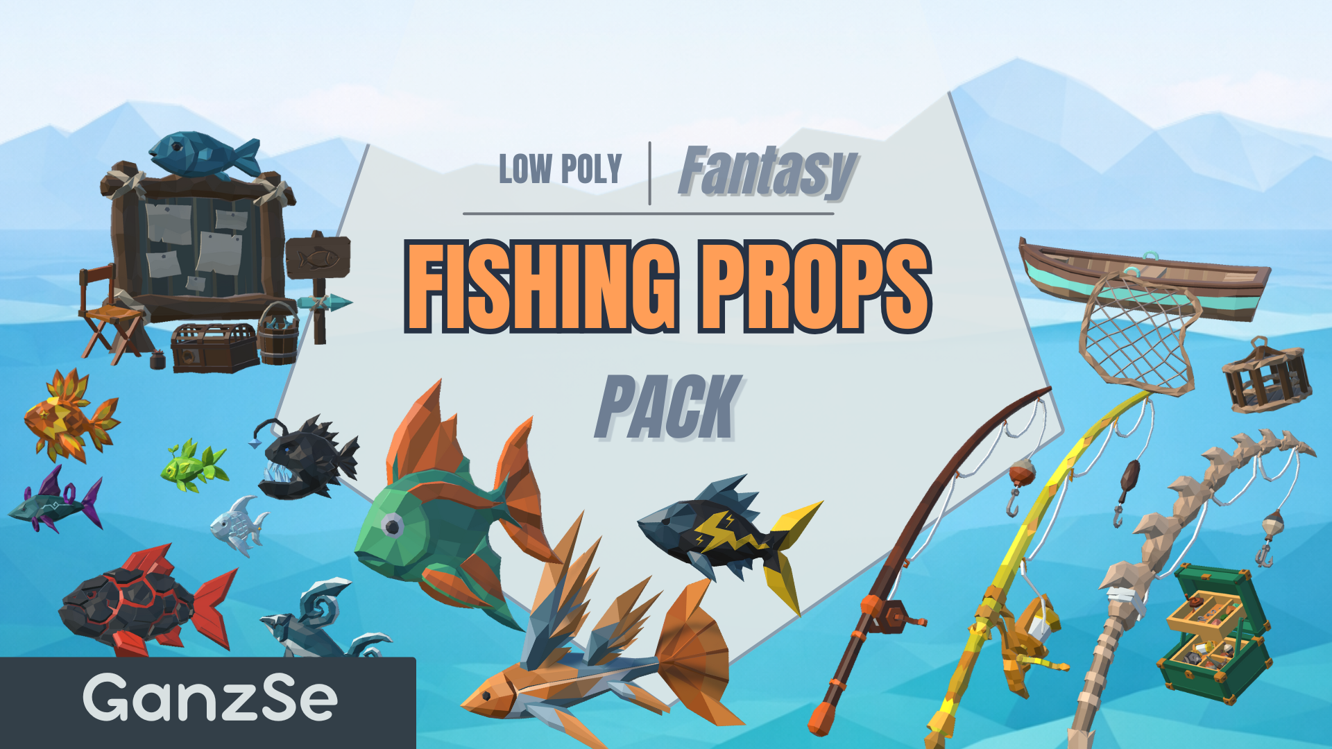 GanzSe Fishing - Fantasy Low Poly Props | Fab