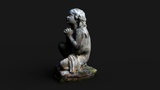 tombstone small figure mossy monument lowres PBR photogrammetry | Fab