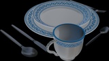 Classic Blue Trim Dinner Set | Fab