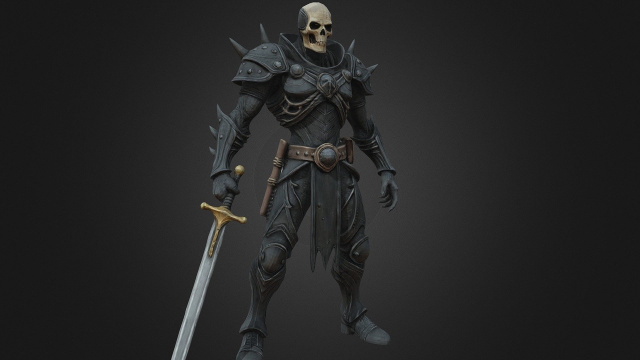 Dark Skeleton Warrior in Ancient Cursed Armor | Fab