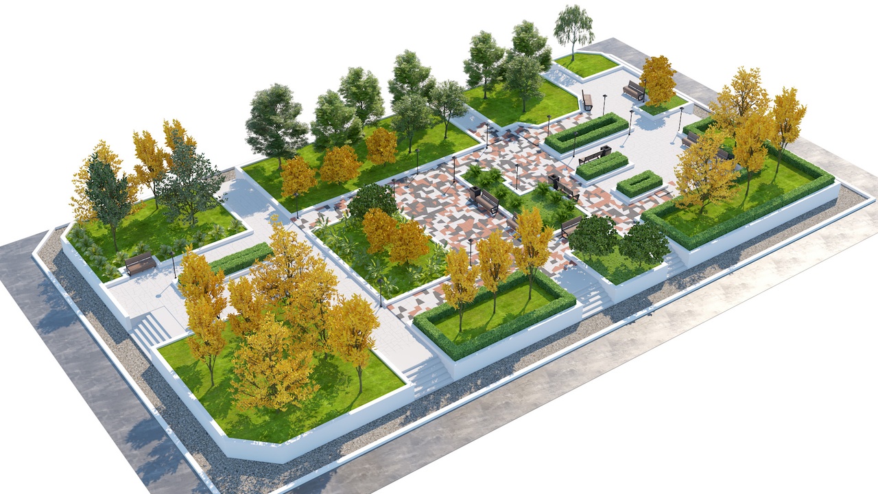 Modern Urban Modular Park & Garden Environment | Fab