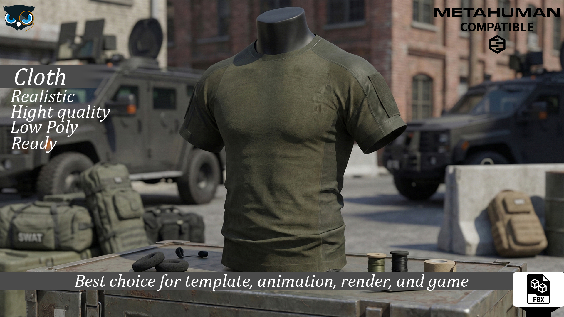 Metahuman Military Fit tshirt for Operators M_Series | Fab